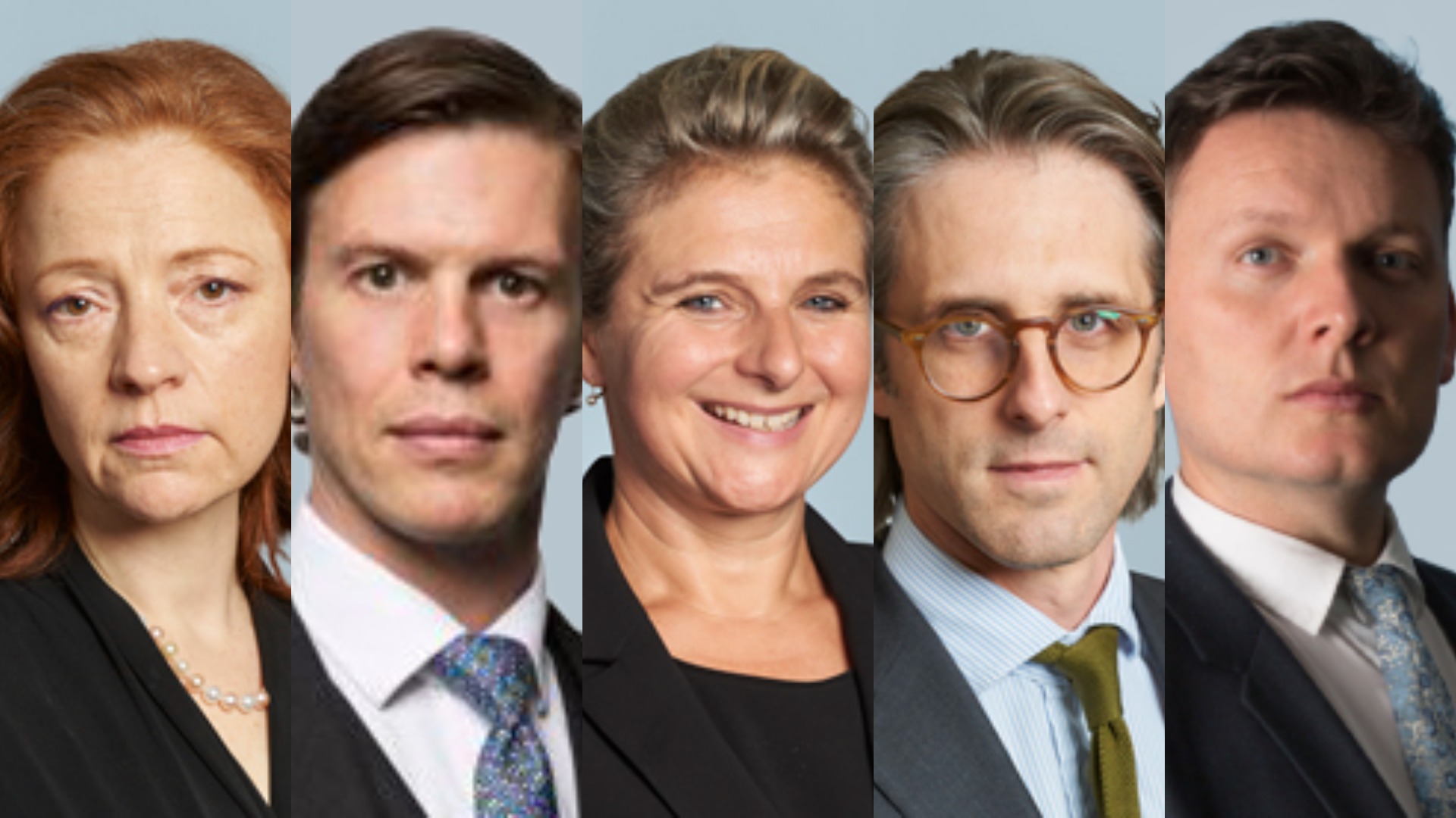 Sarah Vine, Liam Walker, Laura Dubinsky, Richard Thomas and Jude ...